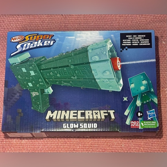 Nerf | Other | Nerf Super Soaker Minecraft Glow Squid Water Blaster ...